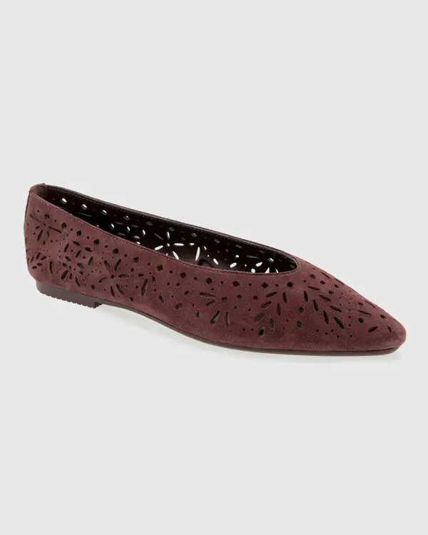 Splendid Latouche Suede Laser Cut Pointed Toe Flats