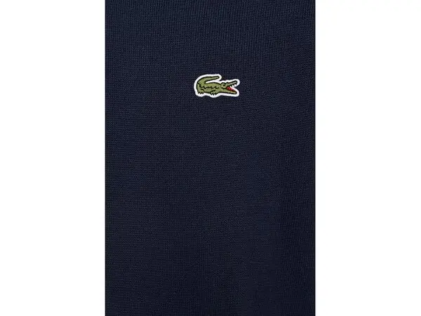 Lacoste Zipped High Neck Cotton Sweater - Navy