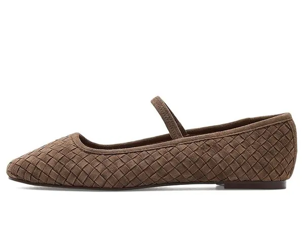 Madewell Greta Elastic Woven Suede Mary Jane Flats - Gray