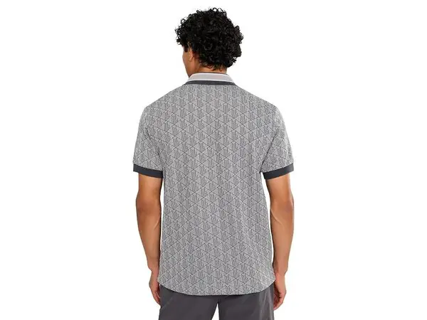 Lacoste Short Sleeve Aop L Color Blocked Polo Shirt And Contrasting Collar Short Sleeve Knit Calluna/graphite - Gray