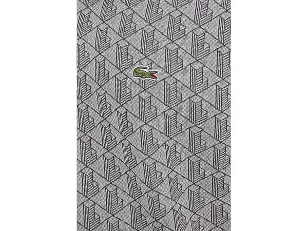 Lacoste Short Sleeve Aop L Color Blocked Polo Shirt And Contrasting Collar Short Sleeve Knit Calluna/graphite - Gray