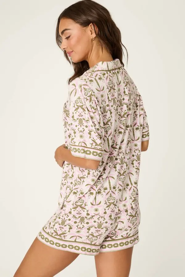 PJ Salvage Déjà Vu Dreams Tiki Time Short Sleeve Top