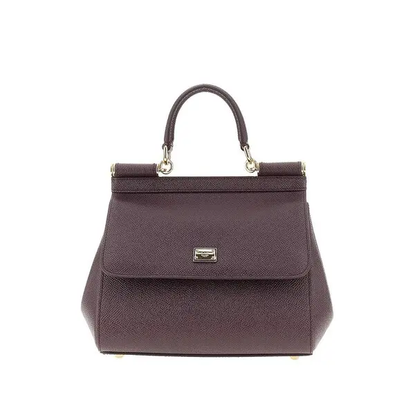 Dolce & Gabbana Dauphine Leather Medium 'sicily' Bag - Purple