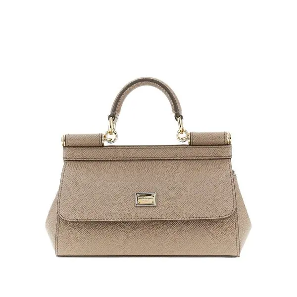 Dolce & Gabbana Dauphine Leather Small 'sicily' Bag - Beige
