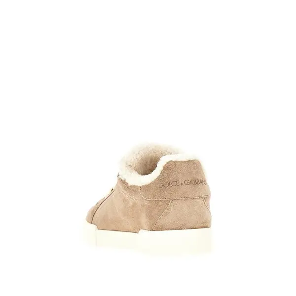 Dolce & Gabbana Suede And Shearling Portofino Sneakers