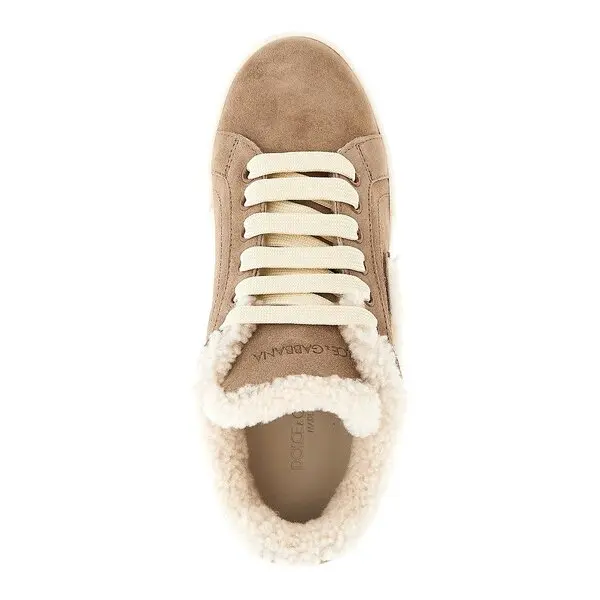 Dolce & Gabbana Suede And Shearling Portofino Sneakers