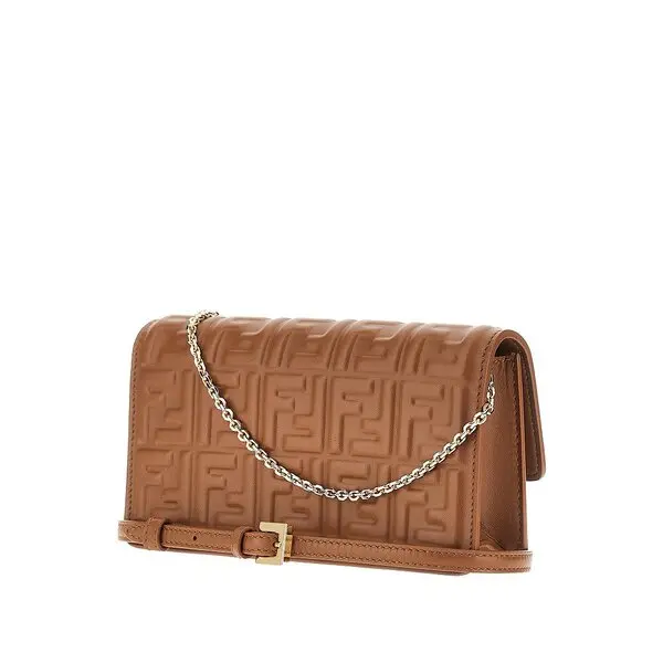 Fendi Embossed Nappa Leather Baguette Clutch