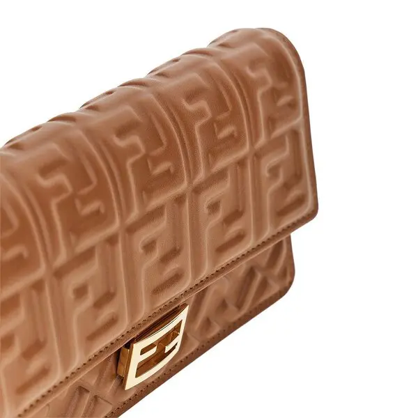 Fendi Embossed Nappa Leather Baguette Clutch