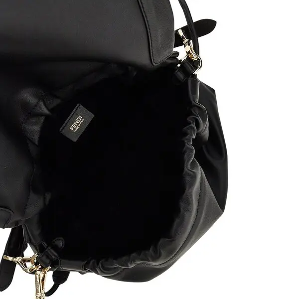 Fendi Baguette Soft Bag In Nappa Leather - Black