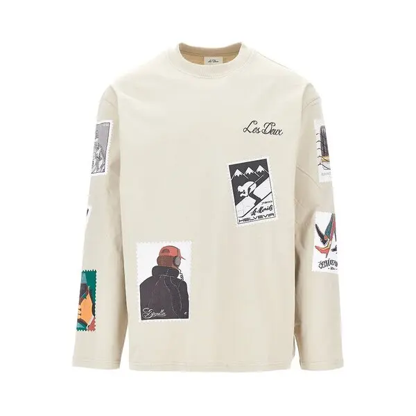 LES DEUX Printed Cotton T-hirt