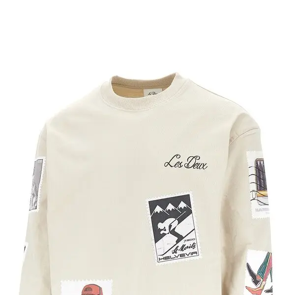 LES DEUX Printed Cotton T-hirt