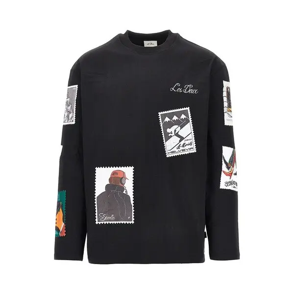 LES DEUX Printed Cotton T-hirt