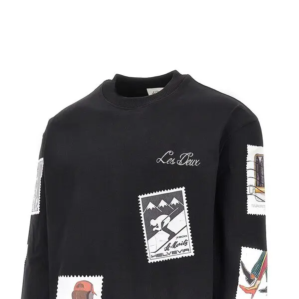 LES DEUX Printed Cotton T-hirt