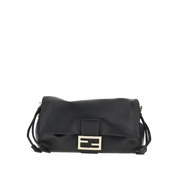 Fendi Medium Leather 'baguette Soft' Bag - Black
