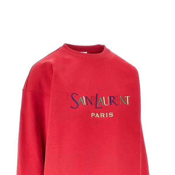 Saint Laurent Cotton Sweatshirt With Logo Embroidery