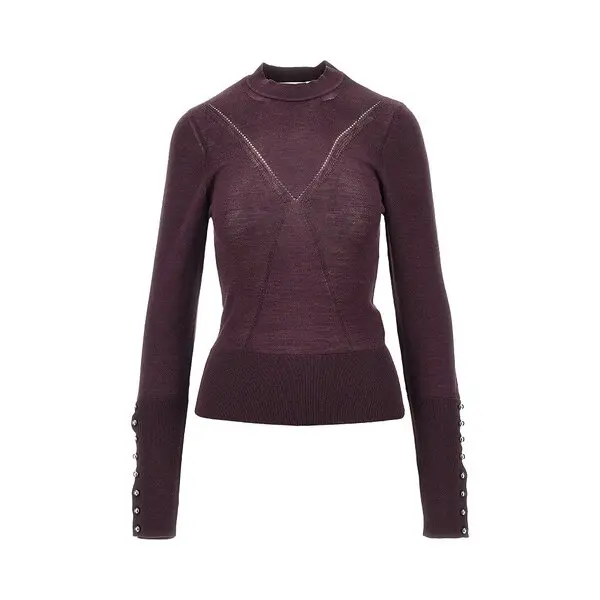 Rabanne Ilk And Merino Wool-blend Weater - Purple