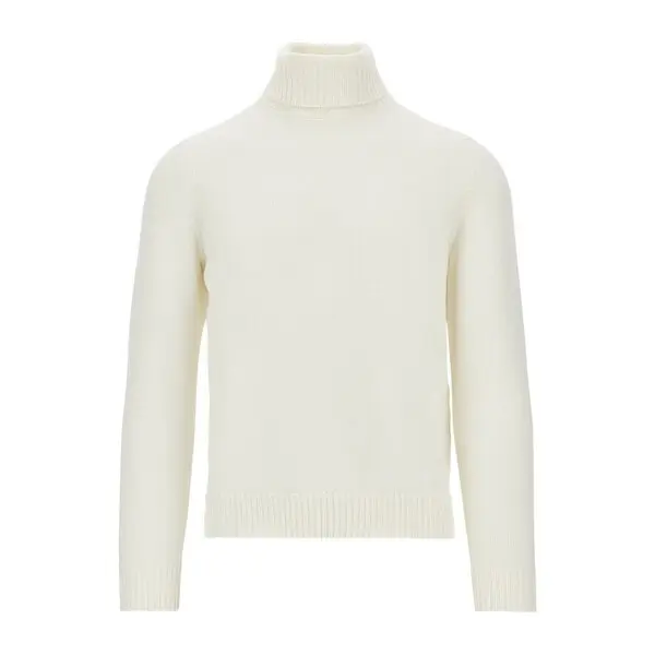 DRUMOHR Merino Wool Knitted Turtleneck - White