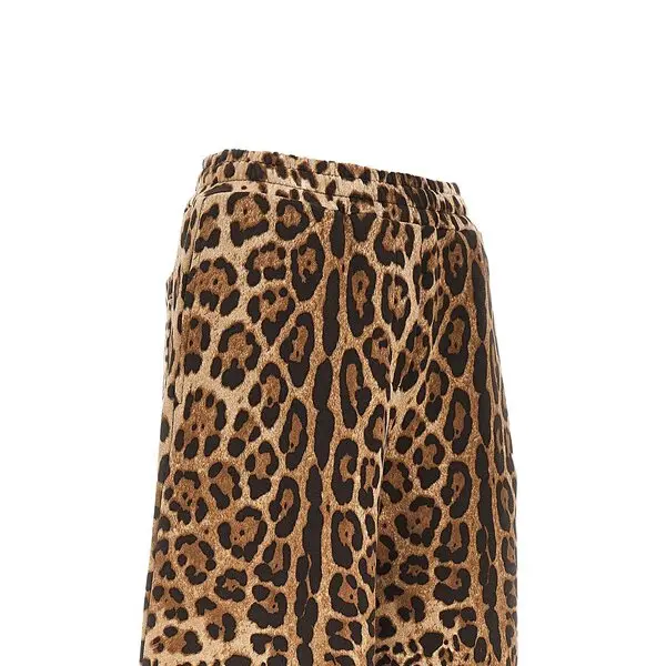 Dolce & Gabbana Wide-leg Pants With Leopard-print