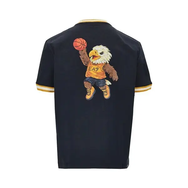 EA7 Cotton T-hirt With Logo Print