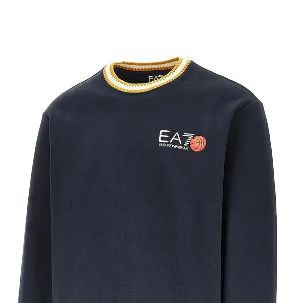 EA7 Cotton Sweatshirt With Graphic Prints