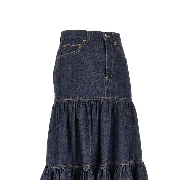 Saint Laurent Denim Maxi Skirt