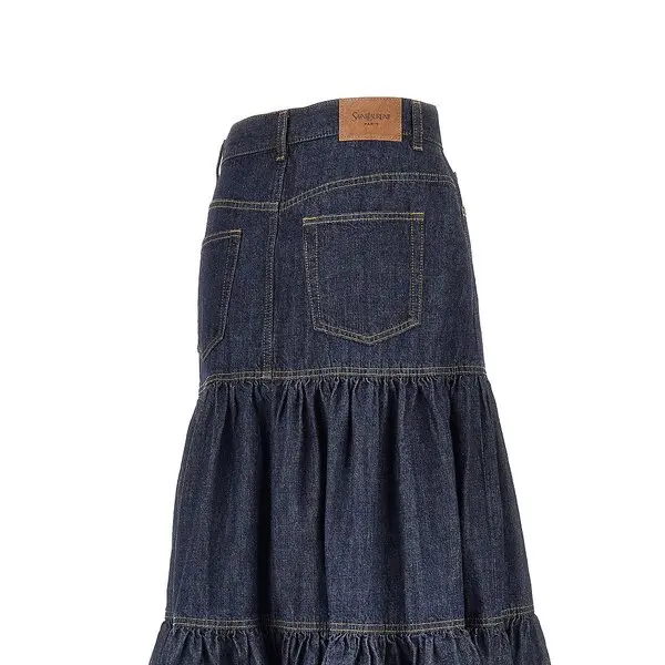 Saint Laurent Denim Maxi Skirt