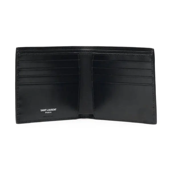 Saint Laurent Leather Bi-fold Wallet With Monogram