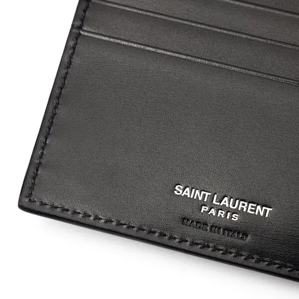 Saint Laurent Leather Bi-fold Wallet With Monogram