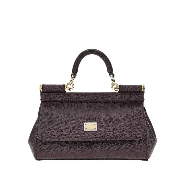 Dolce & Gabbana Dauphine Leather Small Sicily Bag - Purple