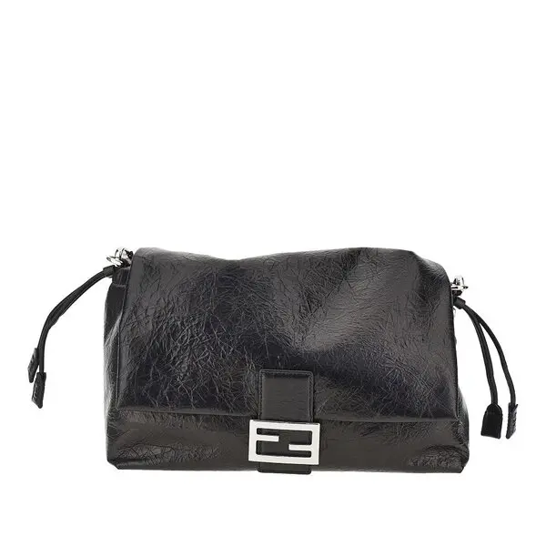 Fendi Large Leather 'baguette Soft' Bag - Black