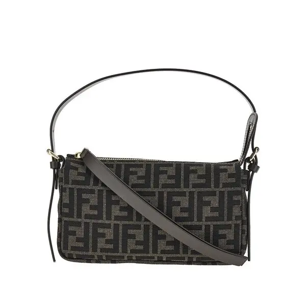 Fendi Zip Top Ff Motif Jacquard Bag