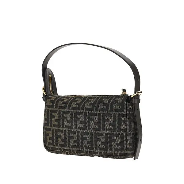 Fendi Zip Top Ff Motif Jacquard Bag