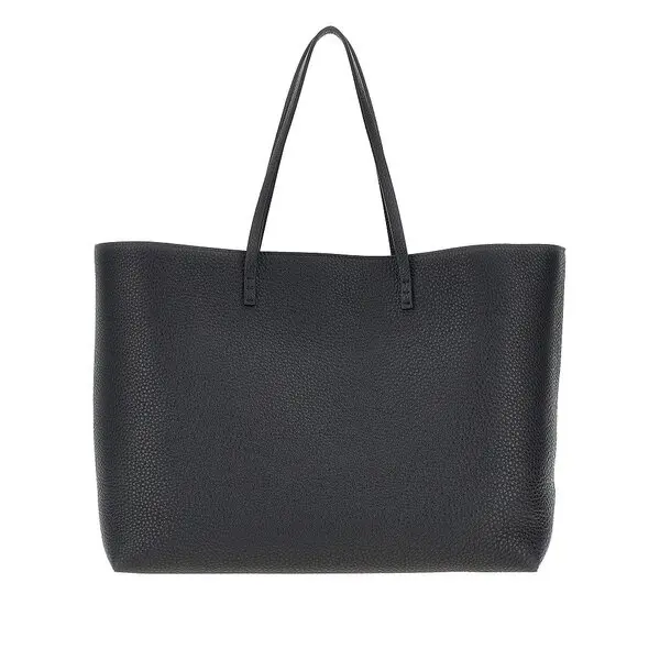 Fendi Medium 'roll' Grained Leather Shopping Bag - Black