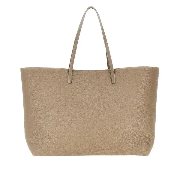 Fendi Medium 'roll' Grained Leather Shopping Bag - Grey