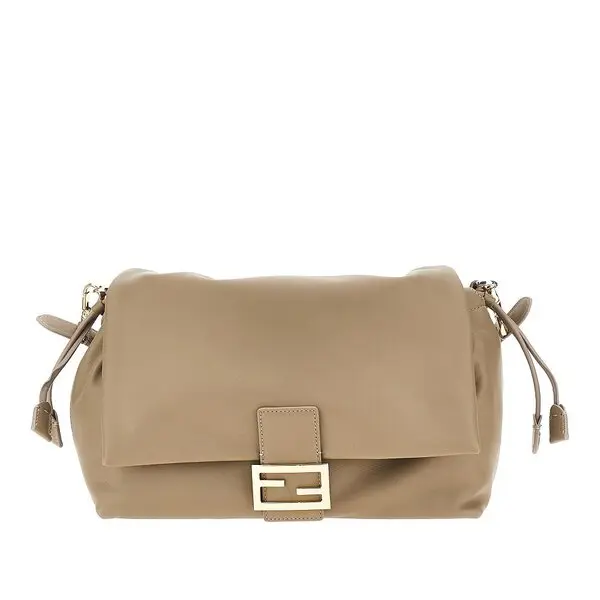 Fendi Large Leather 'baguette Soft' Bag - Grey