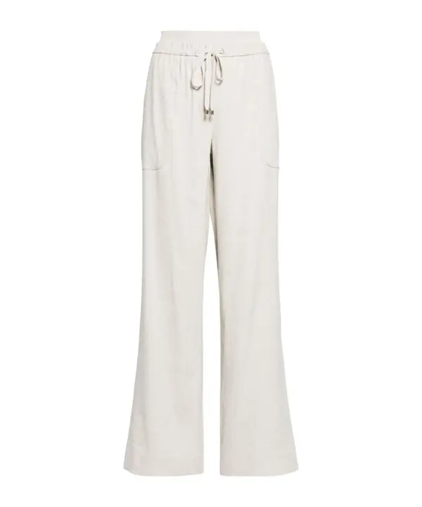 Lorena Antoniazzi Linen-blend Wide-leg Trousers