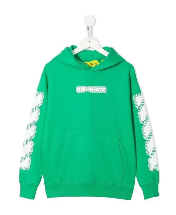 Off-White Glow In The Dark Logo-print Hoodie - Green