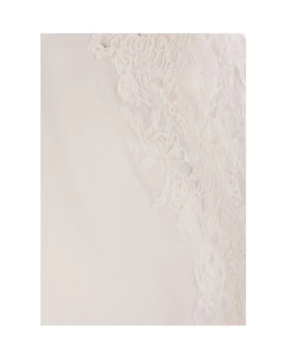 Ermanno Scervino Lace-trim Mock Neck Shirt