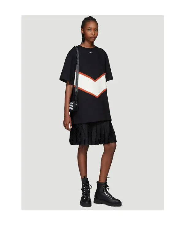 Off-White Contrasting Panels T-shirt Dress