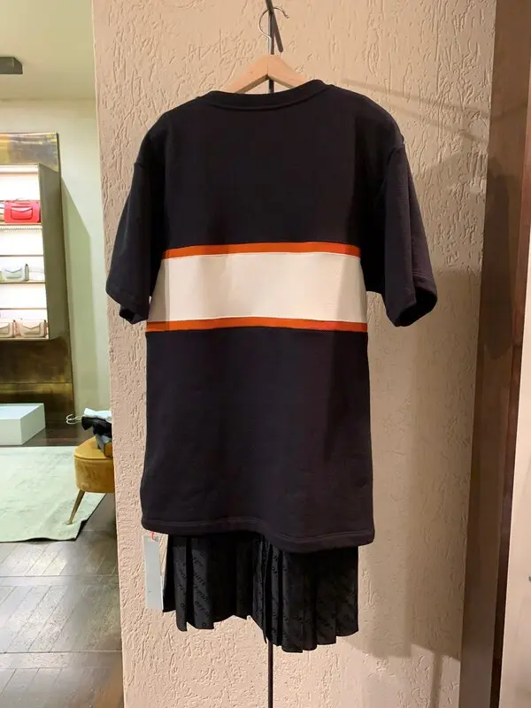 Off-White Contrasting Panels T-shirt Dress