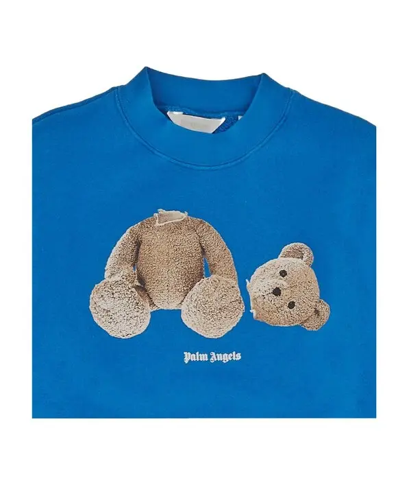 Palm Angels Teddy-print Crew-neck Sweatshirt