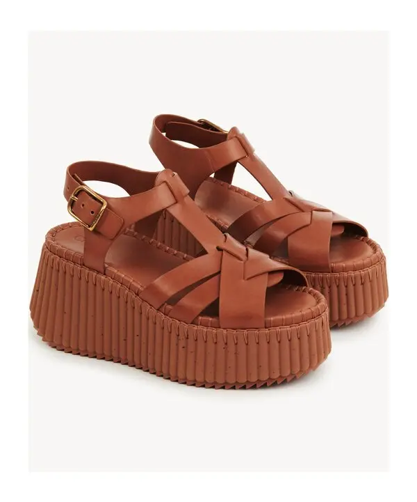 Chloé Leather Platform Sandals