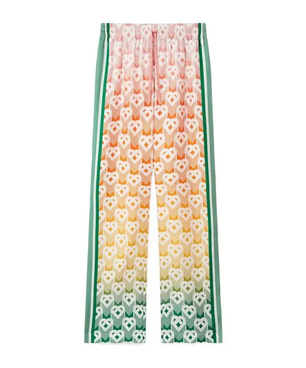 Casablanca Gradient Heart Monogram Wide Leg Trousers - Pink