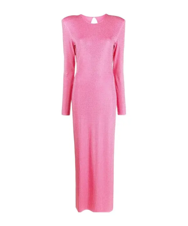 ROTATE BY BIRGER CHRISTENSEN Crystal Embellished Backless Dress - Pink
