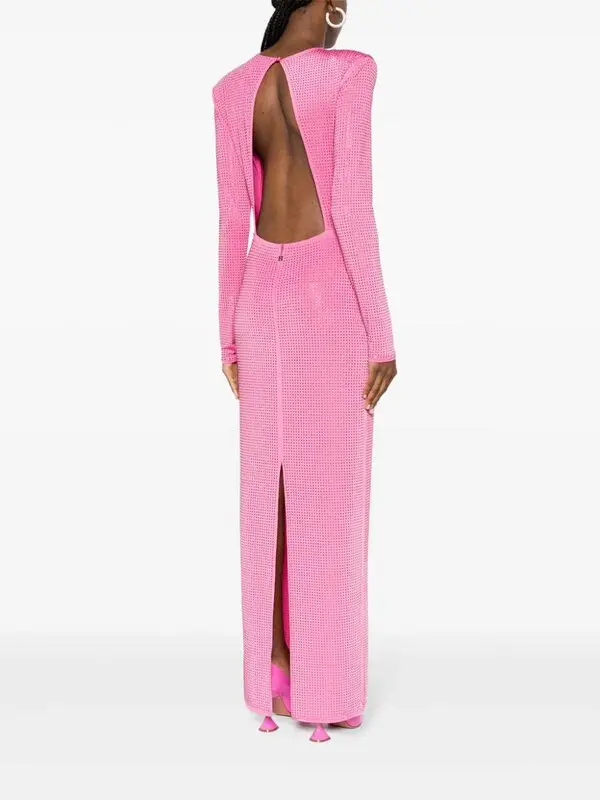 ROTATE BY BIRGER CHRISTENSEN Crystal Embellished Backless Dress