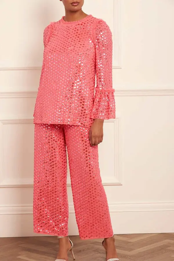 NEEDLE  THREAD Needle & Thread Raindrop Gloss Trousers