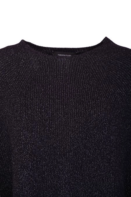Fabiana Filippi Knit Sweater With 3/4 Bat Sleeves