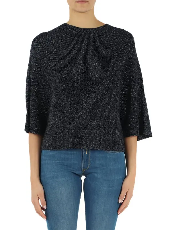 Fabiana Filippi Knit Sweater With 3/4 Bat Sleeves