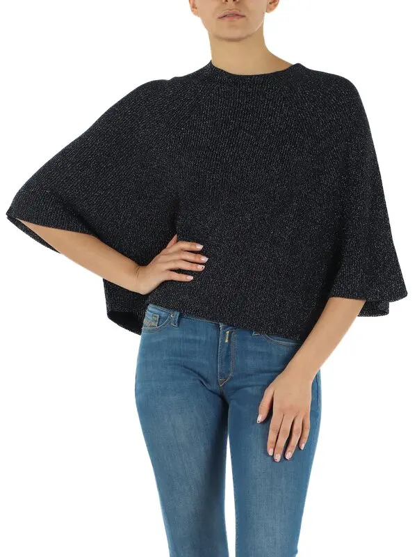 Fabiana Filippi Knit Sweater With 3/4 Bat Sleeves