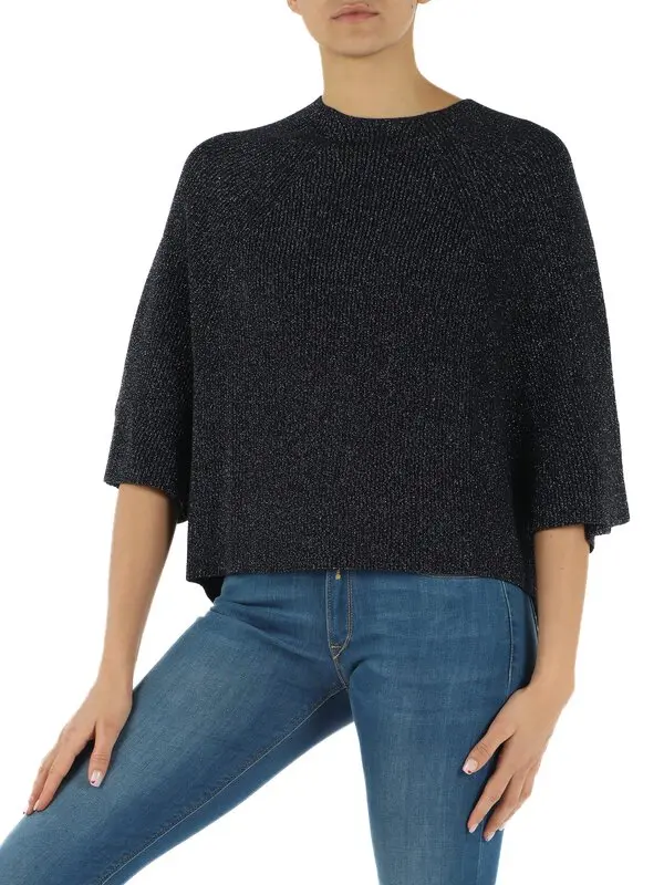 Fabiana Filippi Knit Sweater With 3/4 Bat Sleeves